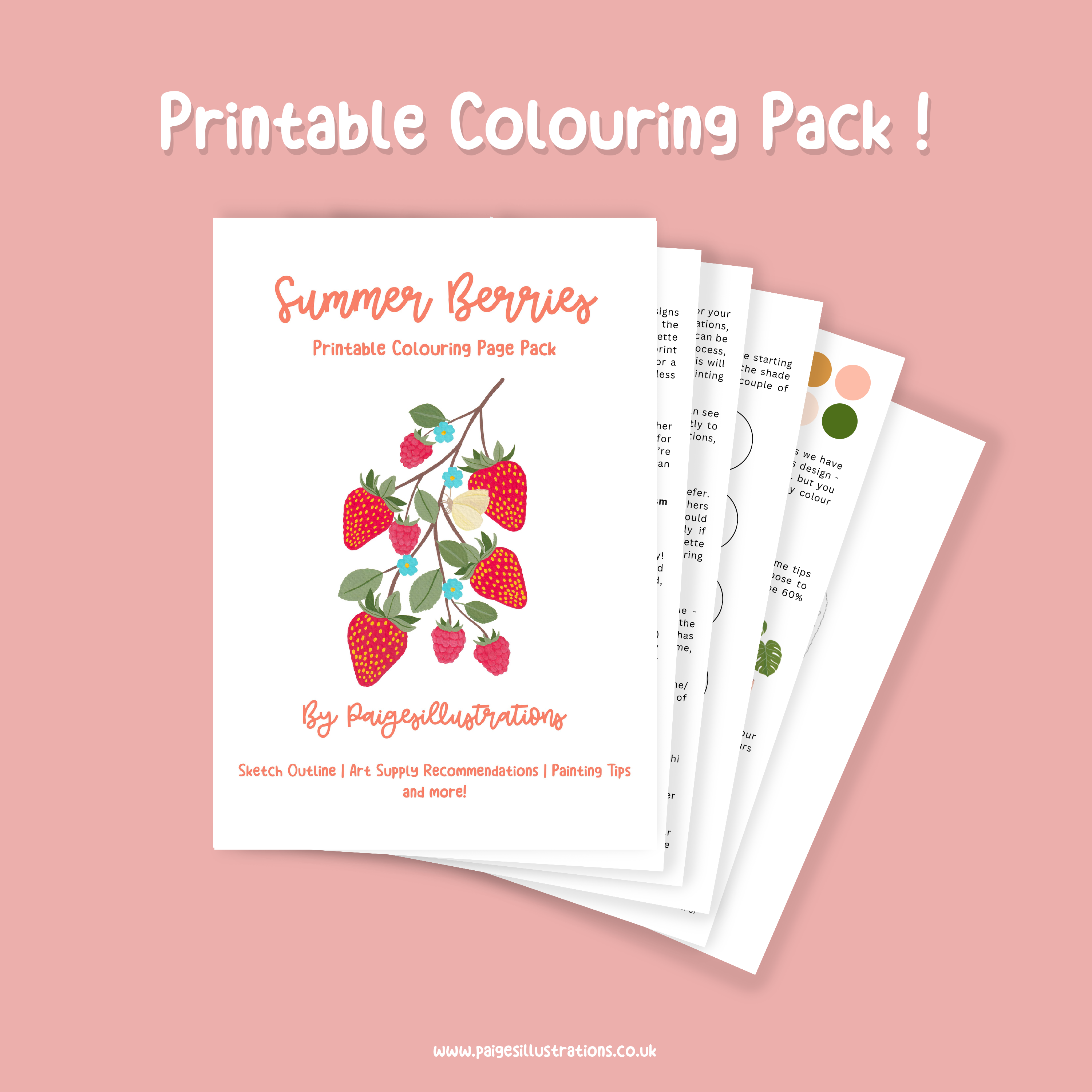 Summer Berries - Printable PDF Pack – paigesillustrations