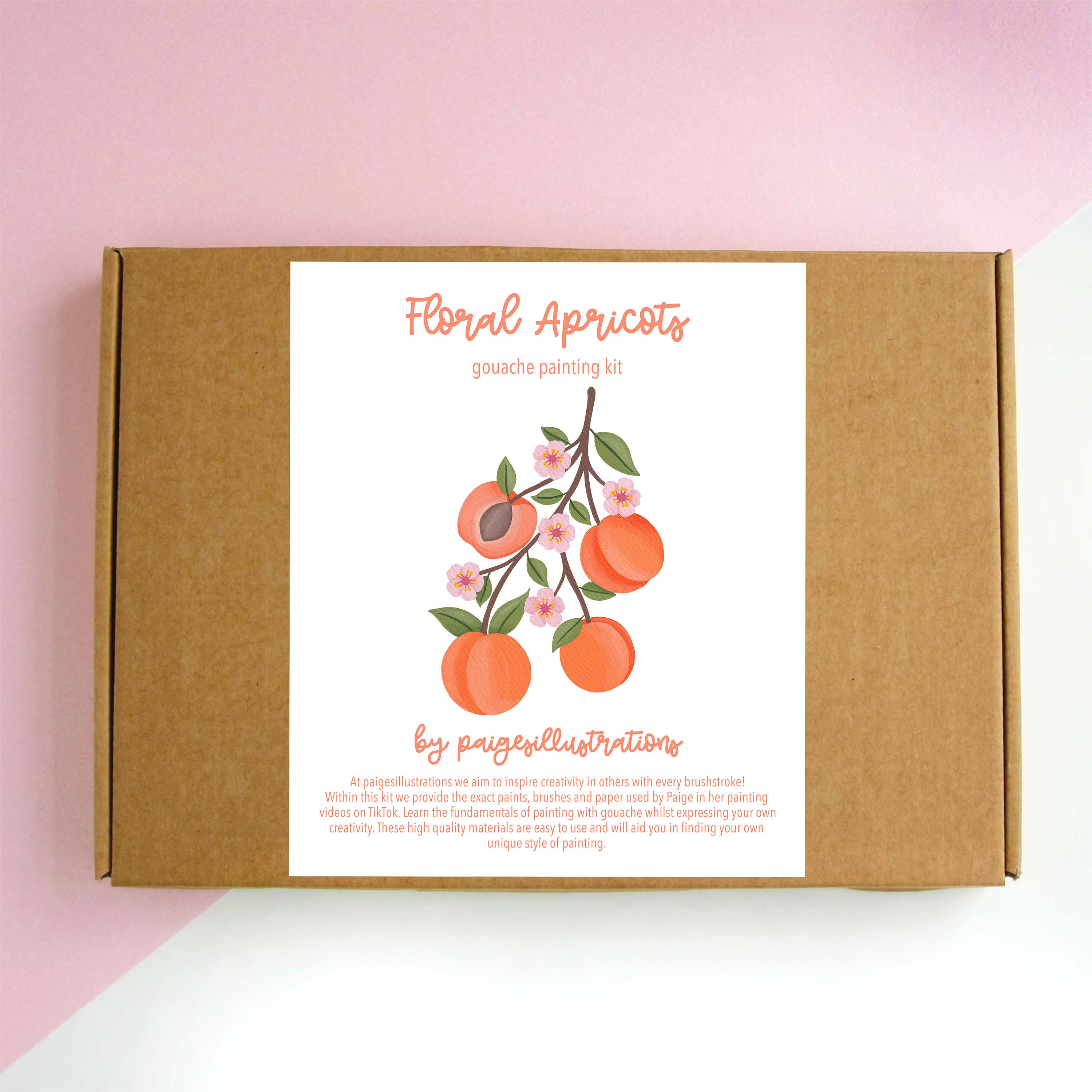 Floral Apricots- Gouache Painting Kit – paigesillustrations